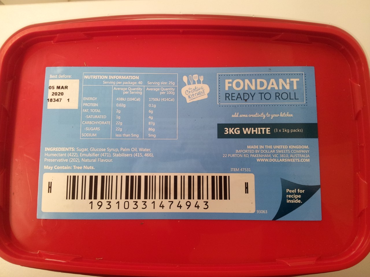 White Fondant Creative Kitchen 3kg - Bulk Wholesale Cheap Lindt Balls ...